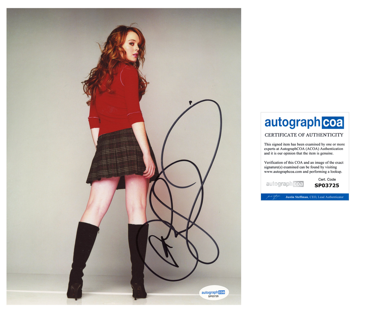 Lindsay Lohan Mean Girls Signed Autograph 8x10 Photo ACOA | Outlaw ...