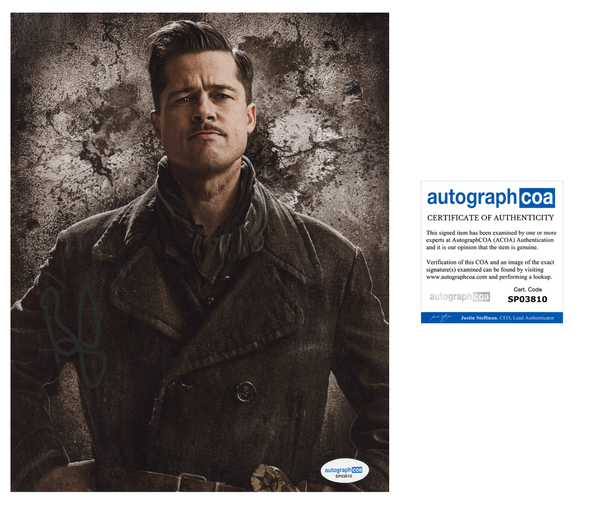 Brad Pitt Inglorious Basterds Signed Autograph 8x10 Photo ACOA | Outlaw ...
