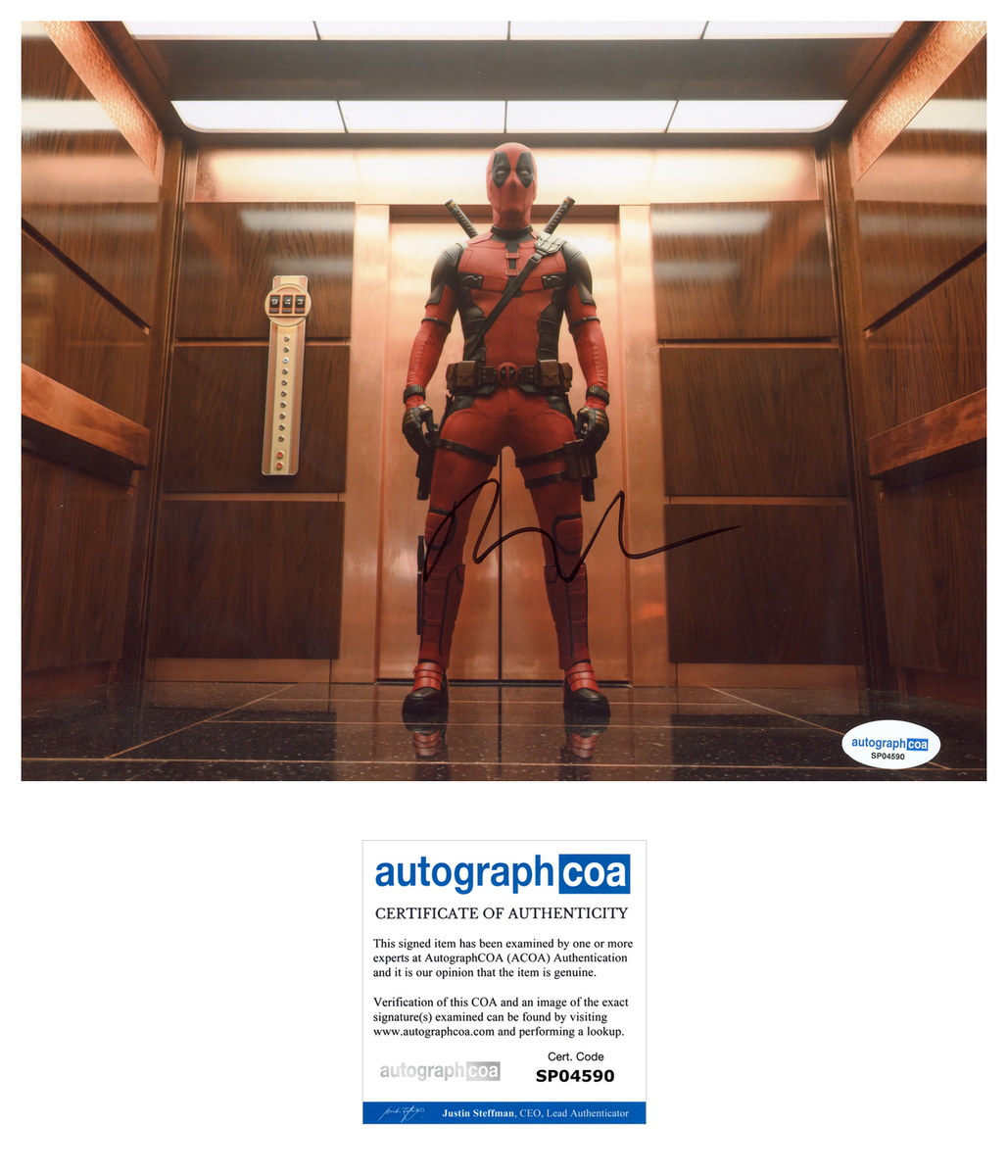 Ryan Reynolds Deadpool Signed Autograph 8x10 Photo ACOA | Outlaw ...
