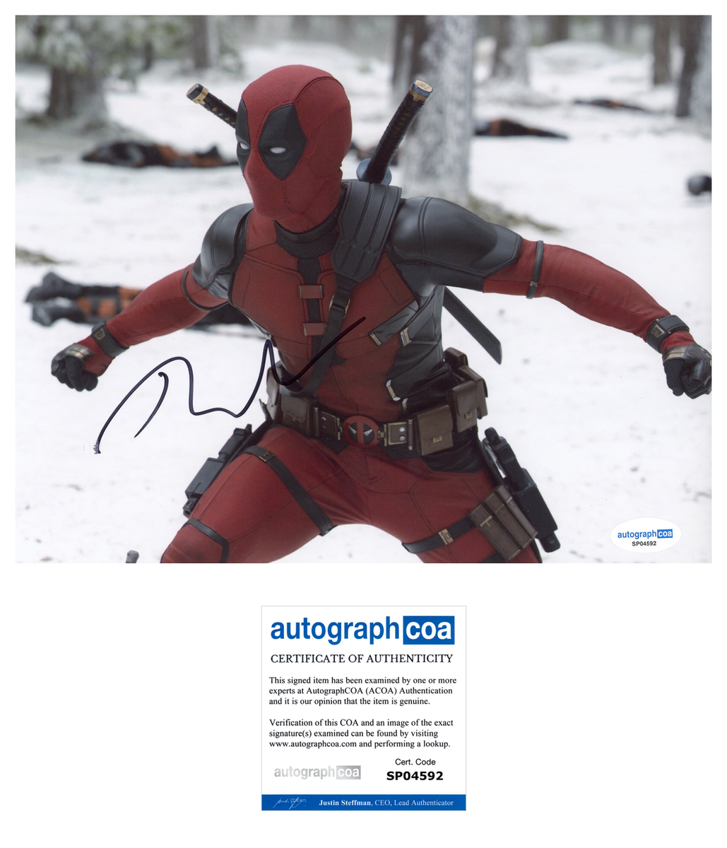 Ryan Reynolds Deadpool Signed Autograph 8x10 Photo ACOA | Outlaw ...