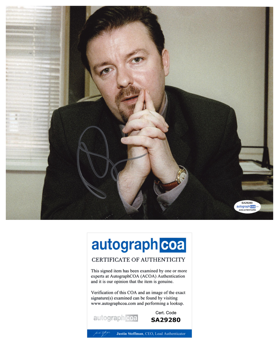 Ricky Gervais The Office Signed Autograph 8x10 Photo ACOA | Outlaw ...