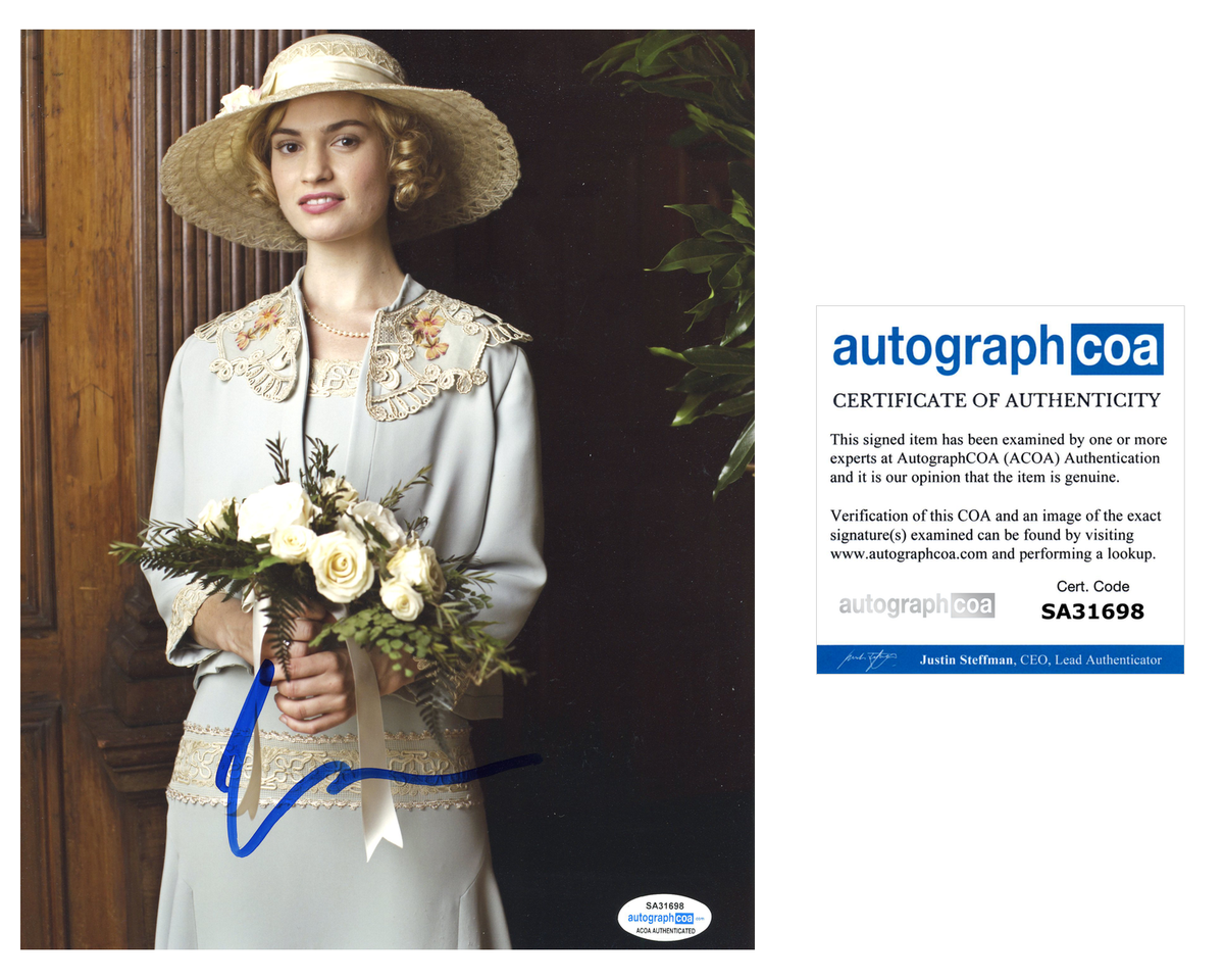 Lily James Downton Abbey Signed Autograph 8x10 Photo ACOA #20 | Outlaw ...