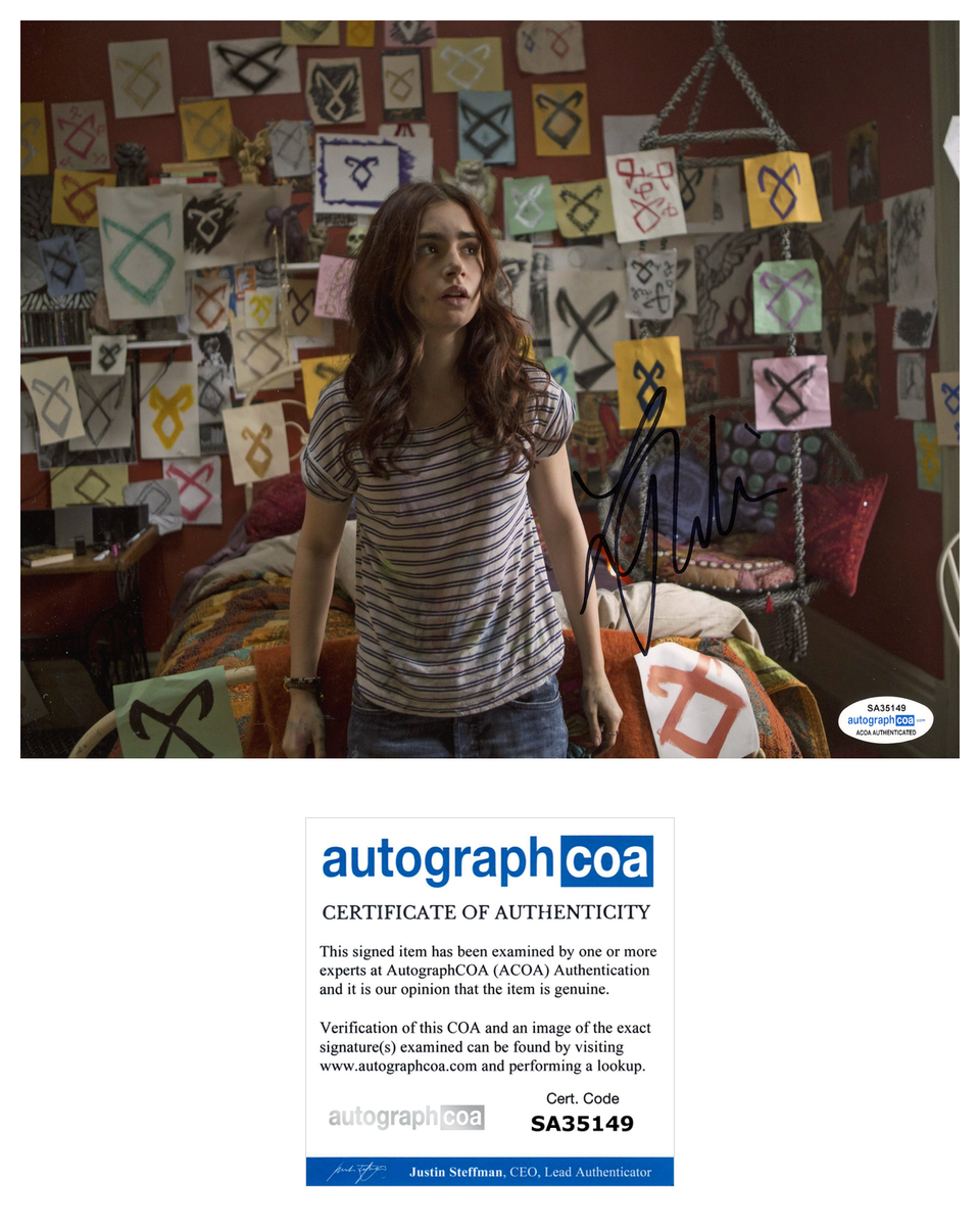 Lily Collins Mortal Instruments Signed Autograph 8x10 Photo ACOA #10 ...