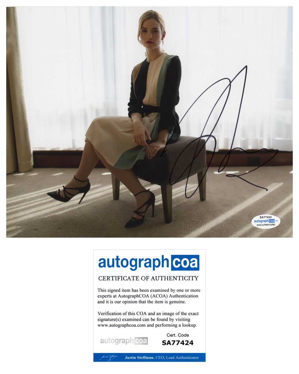 Lily James Sexy Signed Autograph 8x10 Photo ACOA | Outlaw Hobbies ...