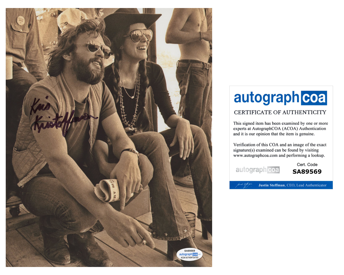 Kris Kristofferson Signed Autograph 8x10 Photo ACOA | Outlaw Hobbies ...