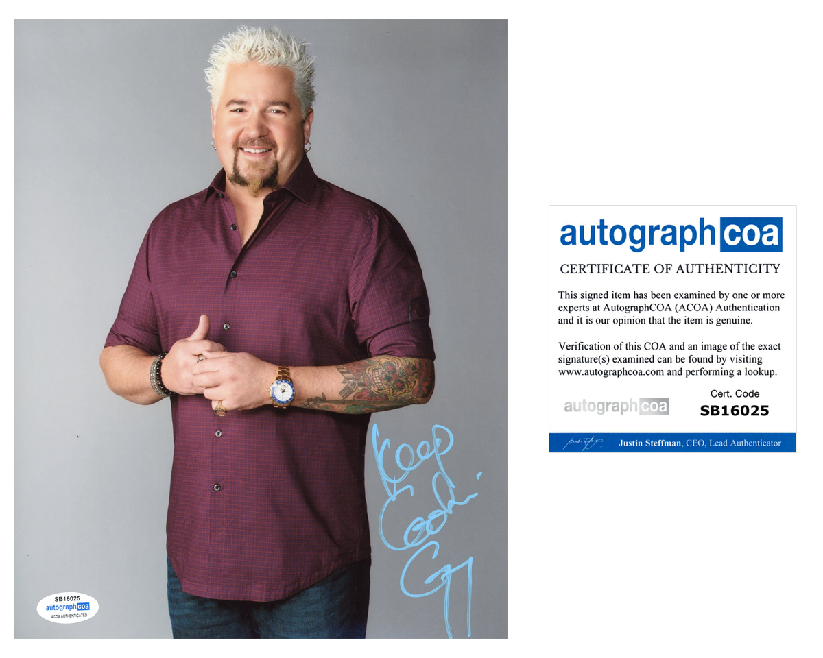 Chef Guy Fieri Signed Autograph 8x10 Photo ACOA | Outlaw Hobbies ...