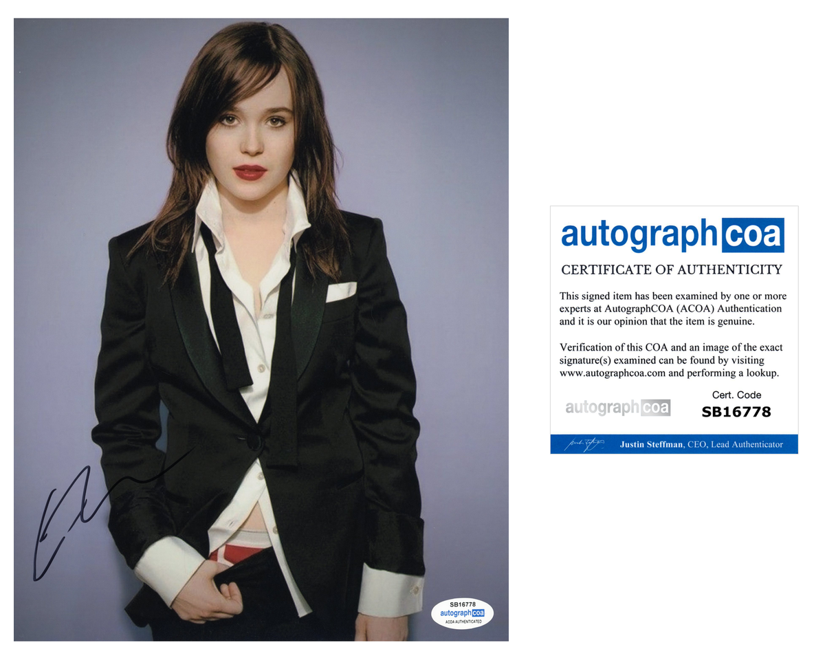 Elliot Page X-Men Signed Autograph 8x10 Photo ACOA | Outlaw Hobbies ...