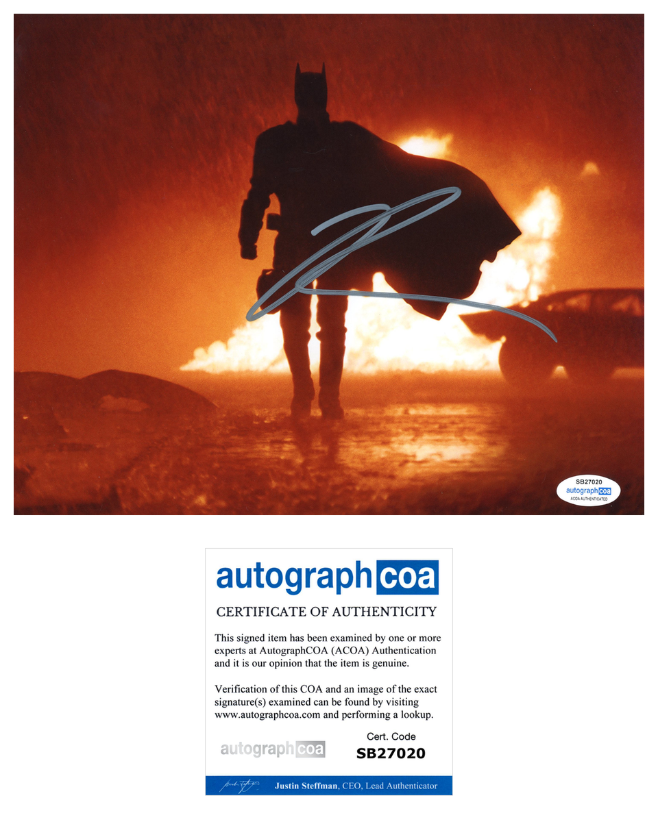 Robert Pattinson The Batman Signed Autograph 8x10 Photo ACOA | Outlaw ...