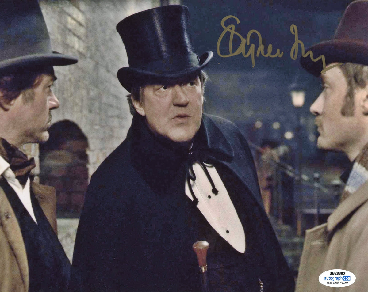 Stephen Fry Sherlock Holmes Signed Autograph 8x10 Photo ACOA | Outlaw ...