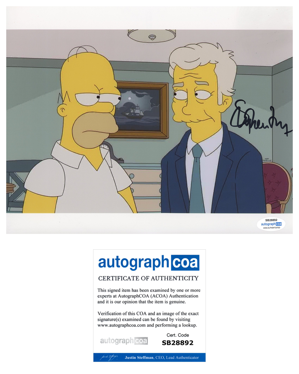 Stephen Fry Simpsons Signed Autograph 8x10 Photo ACOA | Outlaw Hobbies ...