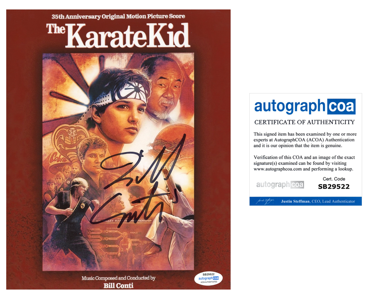 Bill Conti Karate Kid Signed Autograph 8x10 Photo ACOA | Outlaw Hobbies ...