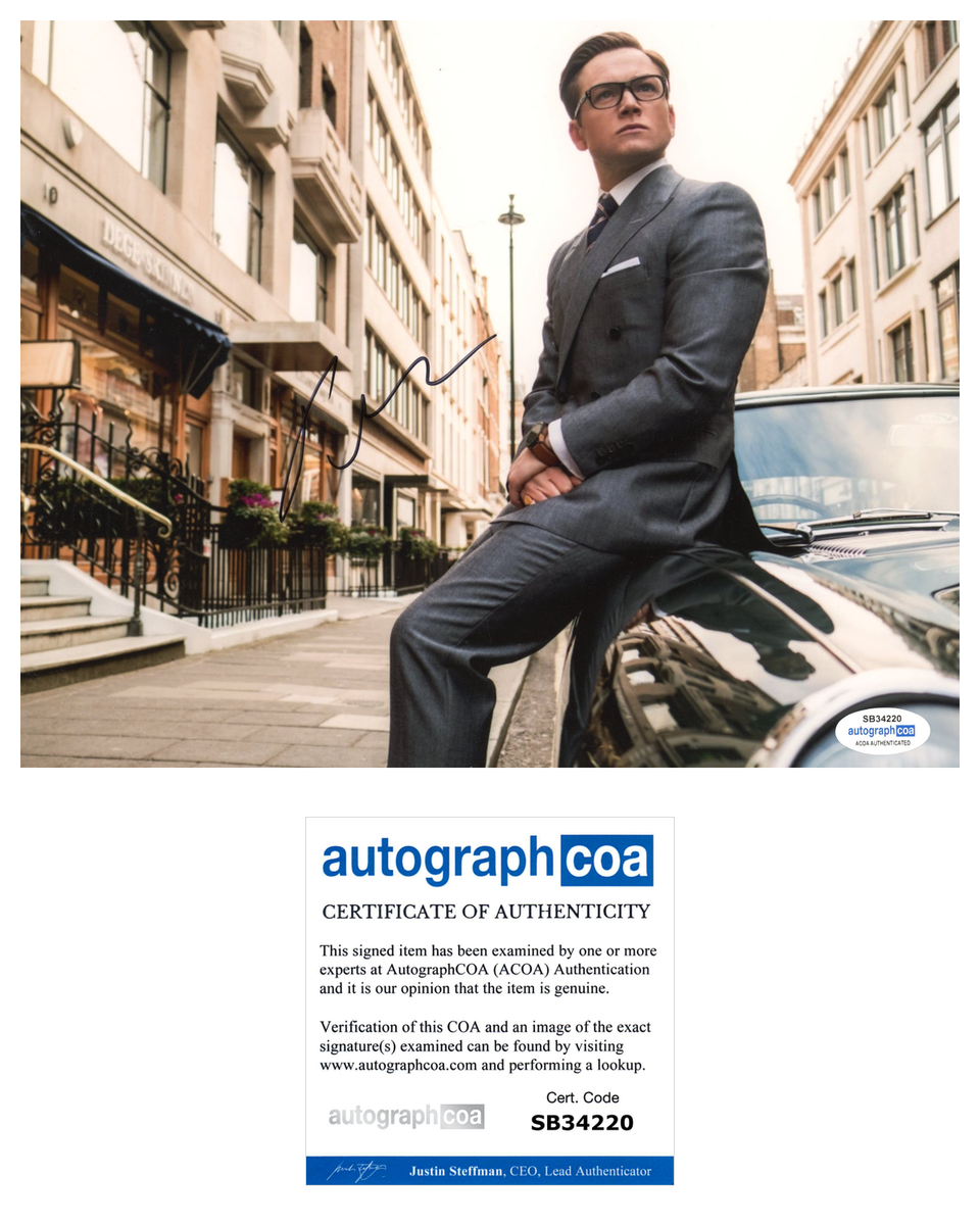 Taron Egerton Kingsman Signed Autograph 8x10 Photo ACOA | Outlaw ...