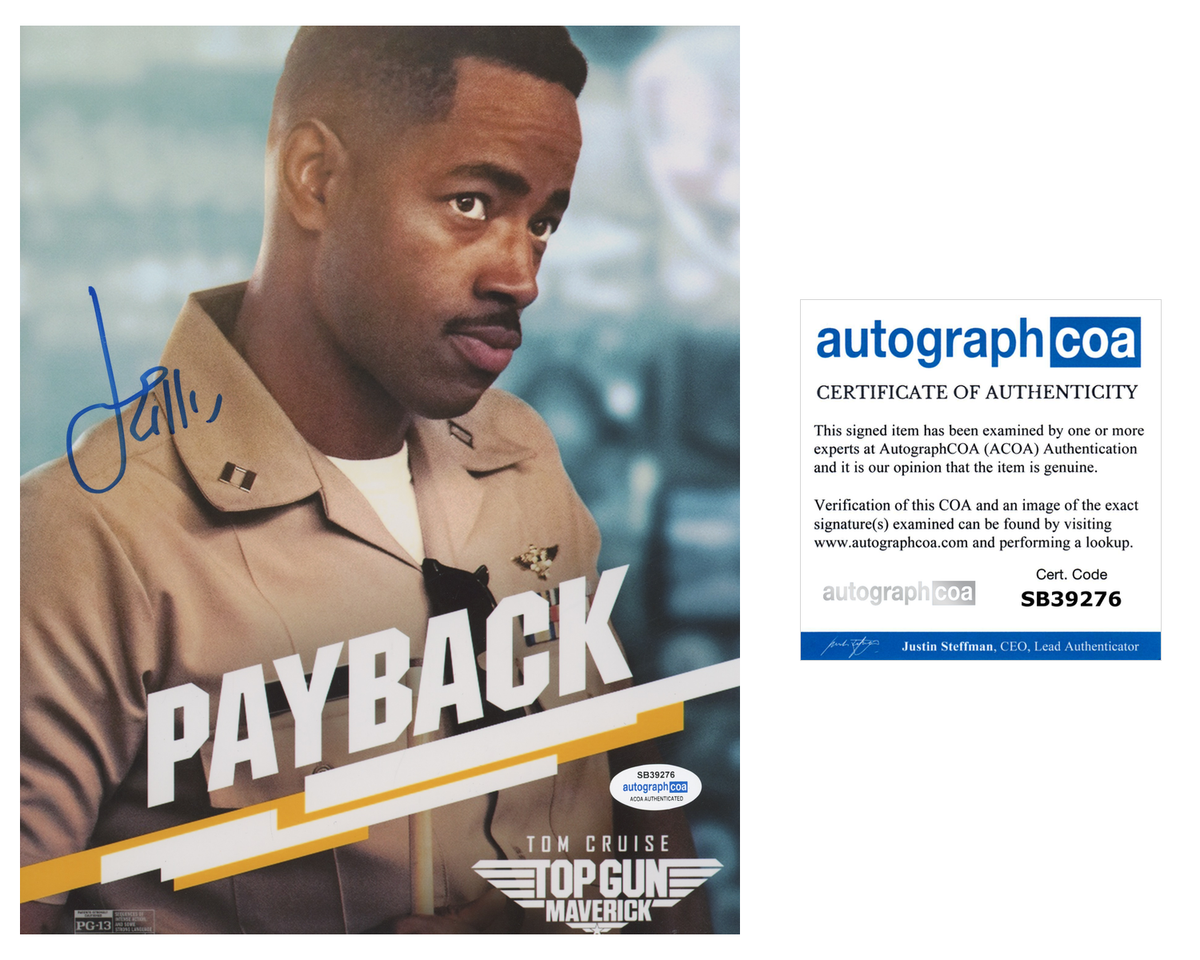 Jay Ellis Top Gun Maverick Payback Signed Autograph 8x10 Photo ACOA ...