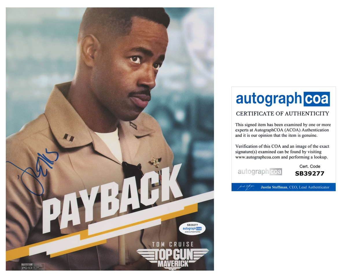 Jay Ellis Top Gun Maverick Payback Signed Autograph 8x10 Photo ACOA ...