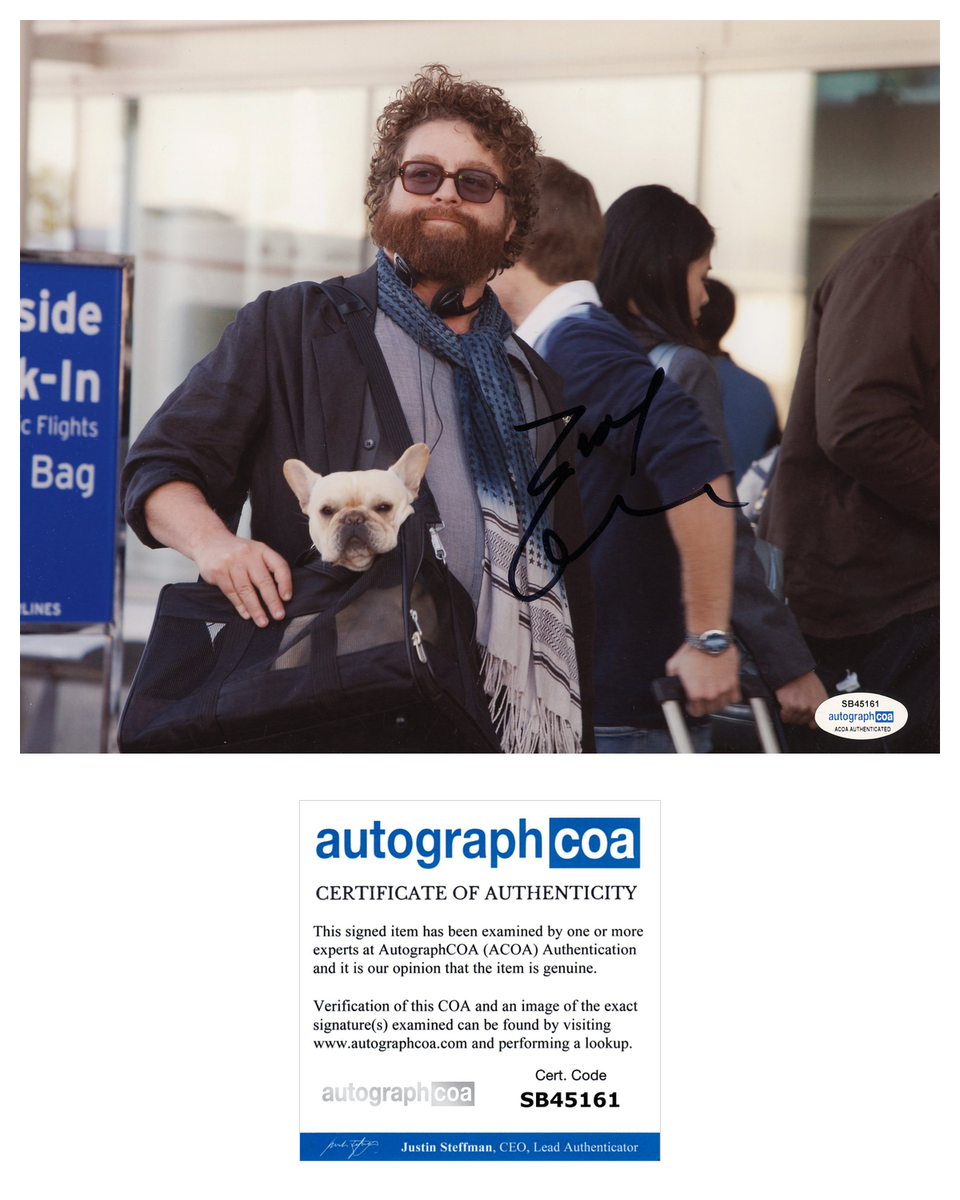 Zach Galifianakis Due Date Signed Autograph 8x10 Photo ACOA | Outlaw ...