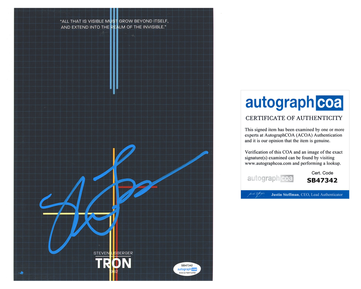 Steven Lisberger Tron Signed Autograph 8x10 Photo ACOA | Outlaw Hobbies ...