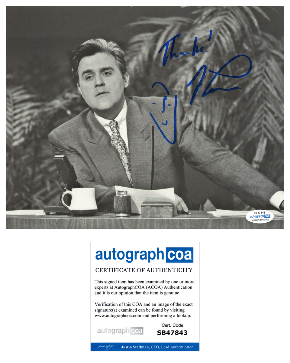 Jay Leno Tonight Show Signed Autograph 8x10 Photo ACOA | Outlaw Hobbies ...