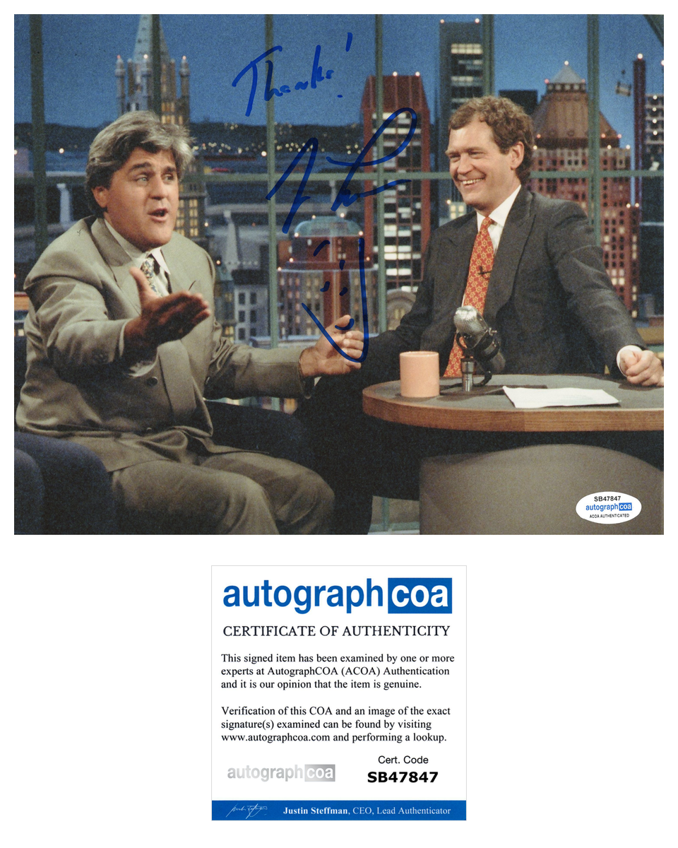 Jay Leno Tonight Show Signed Autograph 8x10 Photo ACOA | Outlaw Hobbies ...