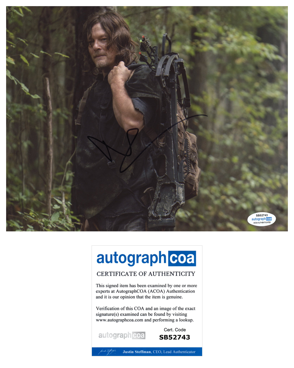 Norman Reedus Walking Dead Signed Autograph 8x10 Photo ACOA | Outlaw ...
