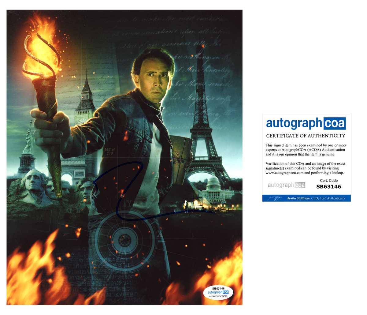 Nicolas Cage National Treasure Signed Autograph 8x10 Photo ACOA ...