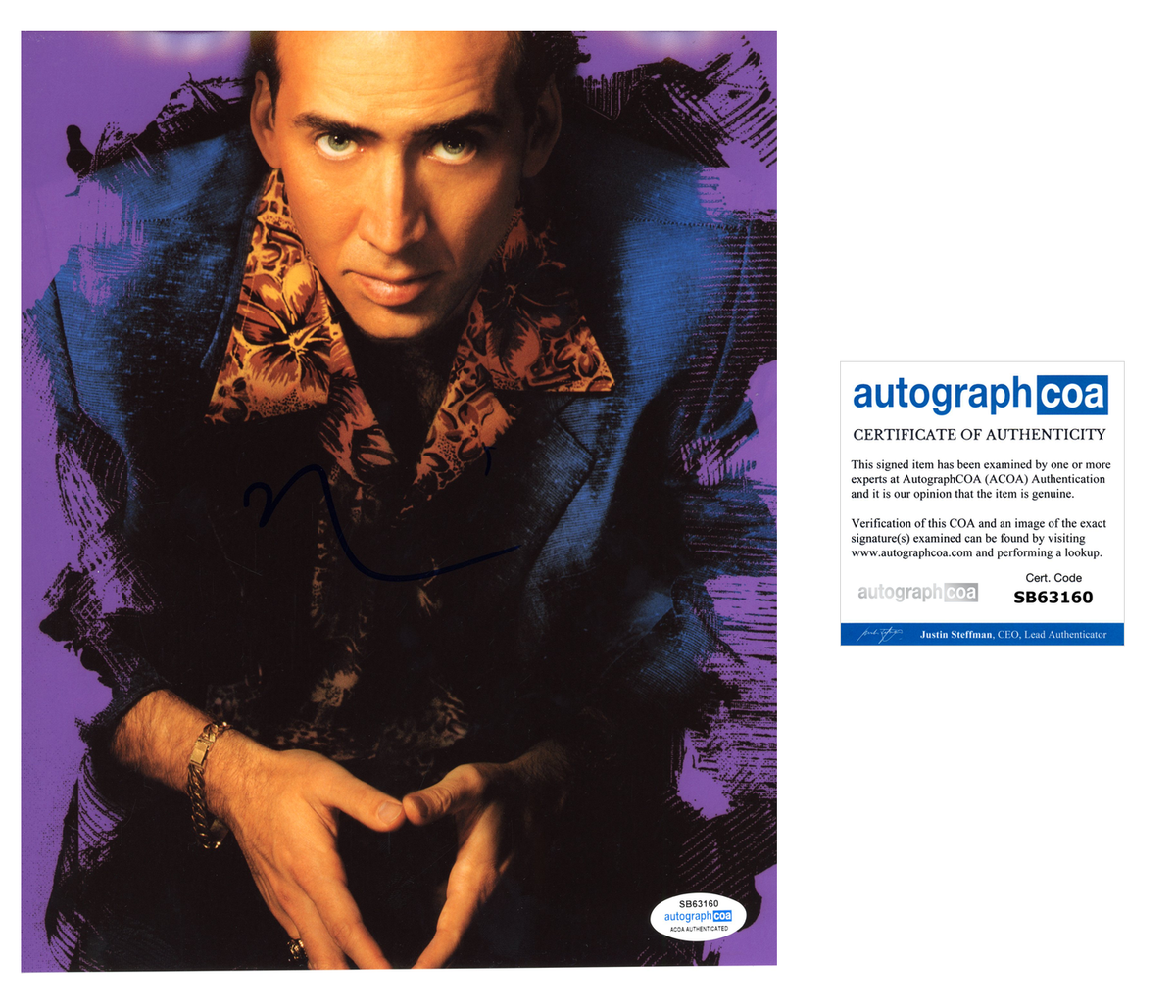 Nicolas Cage Snake Eyes Signed Autograph 8x10 Photo ACOA | Outlaw ...
