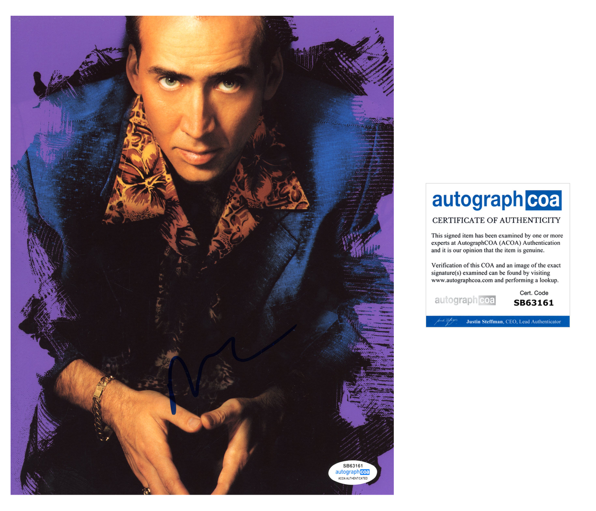 Nicolas Cage Snake Eyes Signed Autograph 8x10 Photo ACOA | Outlaw ...