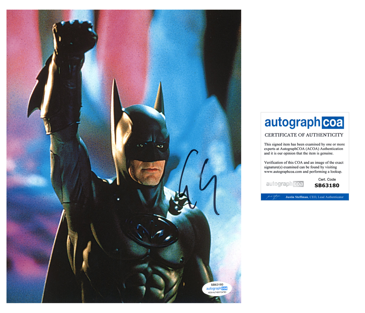George Clooney Batman & Robin Signed Autograph 8x10 Photo ACOA | Outlaw ...