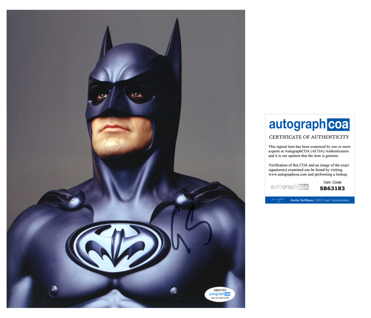 George Clooney Batman & Robin Signed Autograph 8x10 Photo ACOA | Outlaw ...