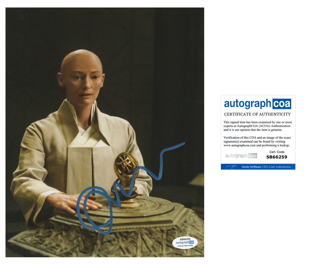 Tilda Swinton Doctor Strange Signed Autograph 8x10 Photo ACOA | Outlaw ...