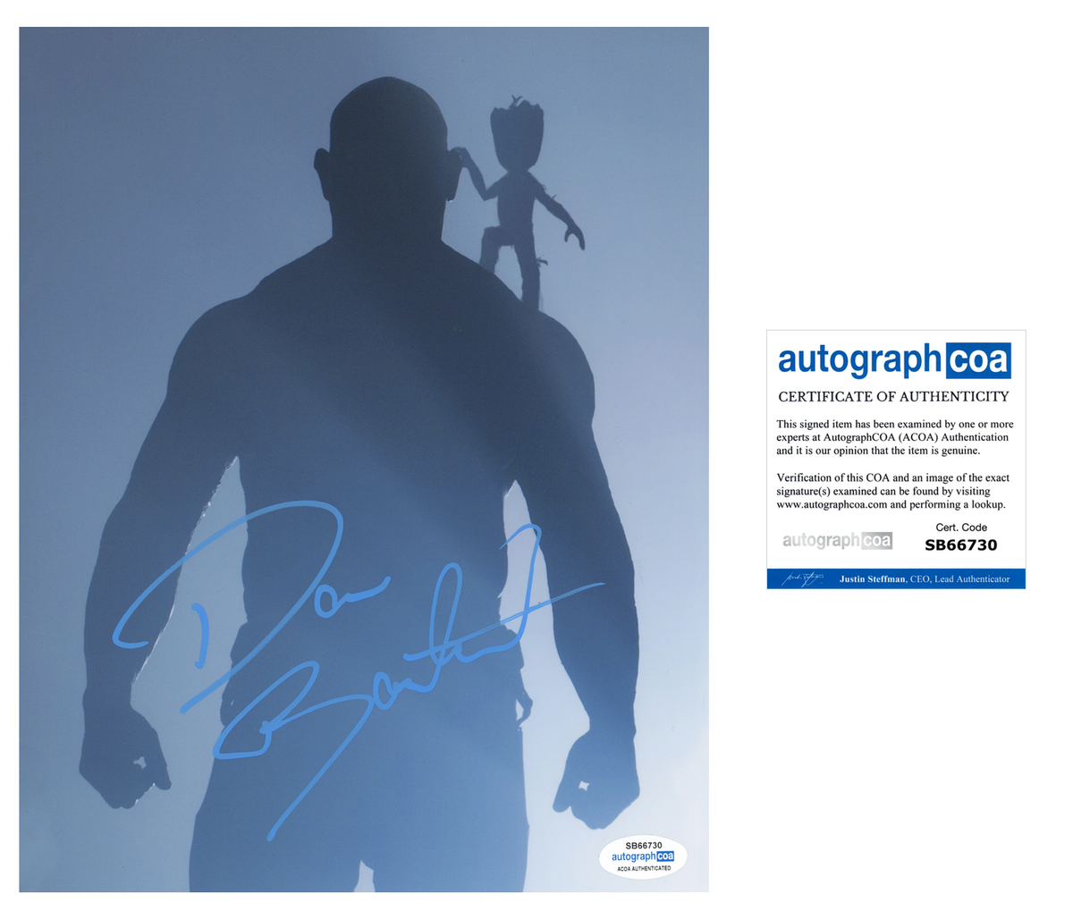 Dave Bautista Guardians of the Galaxy Signed Autograph 8x10 Photo ACOA ...