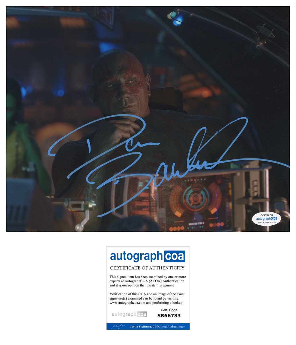 Dave Bautista Guardians of the Galaxy Signed Autograph 8x10 Photo ACOA ...