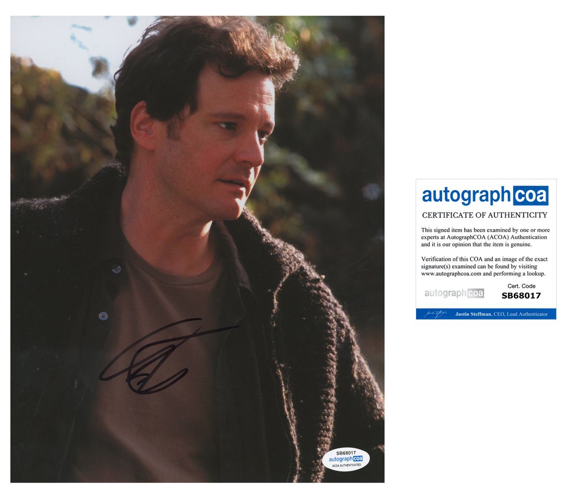 Colin Firth Love Actually Signed Autograph 8x10 Photo ACOA | Outlaw ...