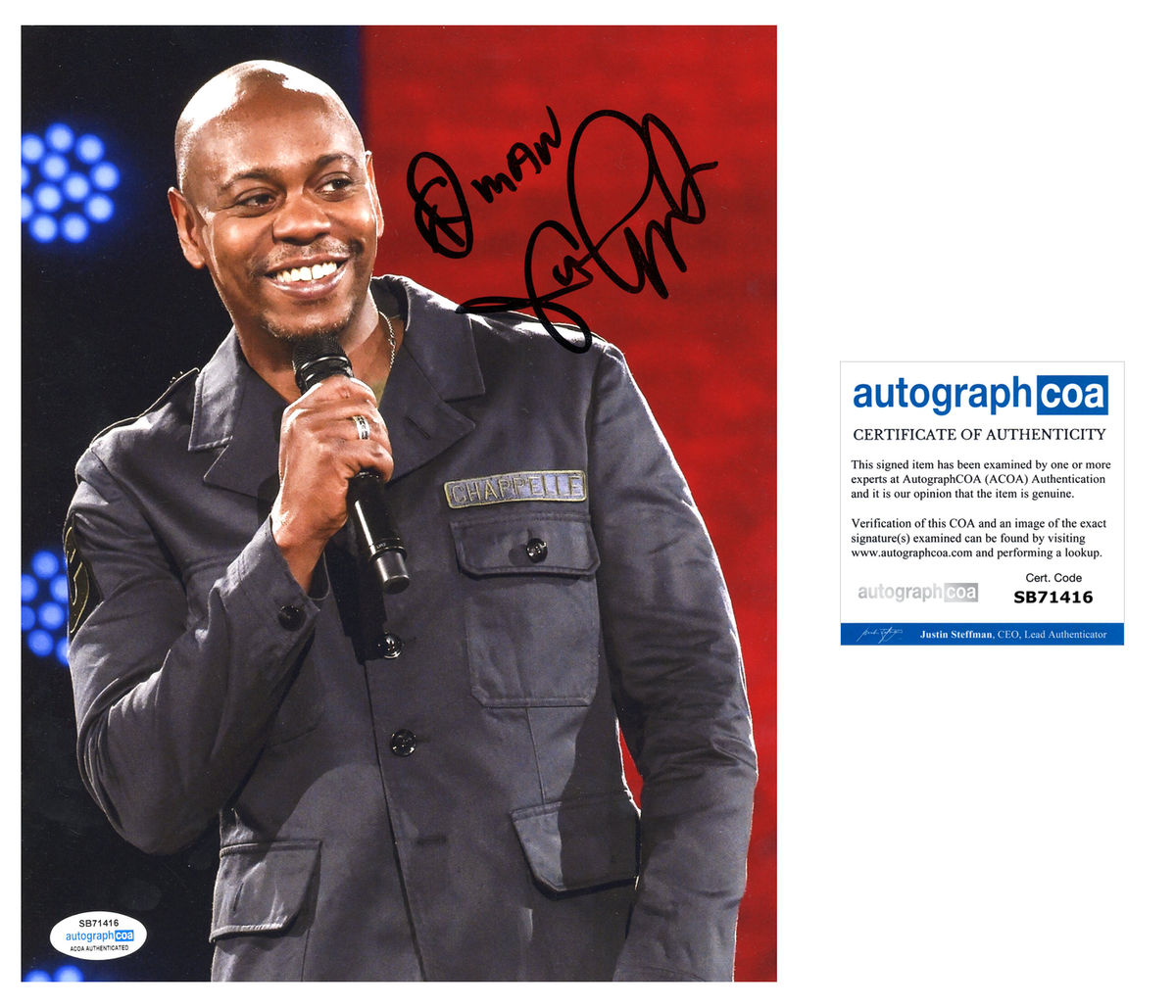 Dave Chappelle Signed Autograph 8x10 Photo ACOA | Outlaw Hobbies ...