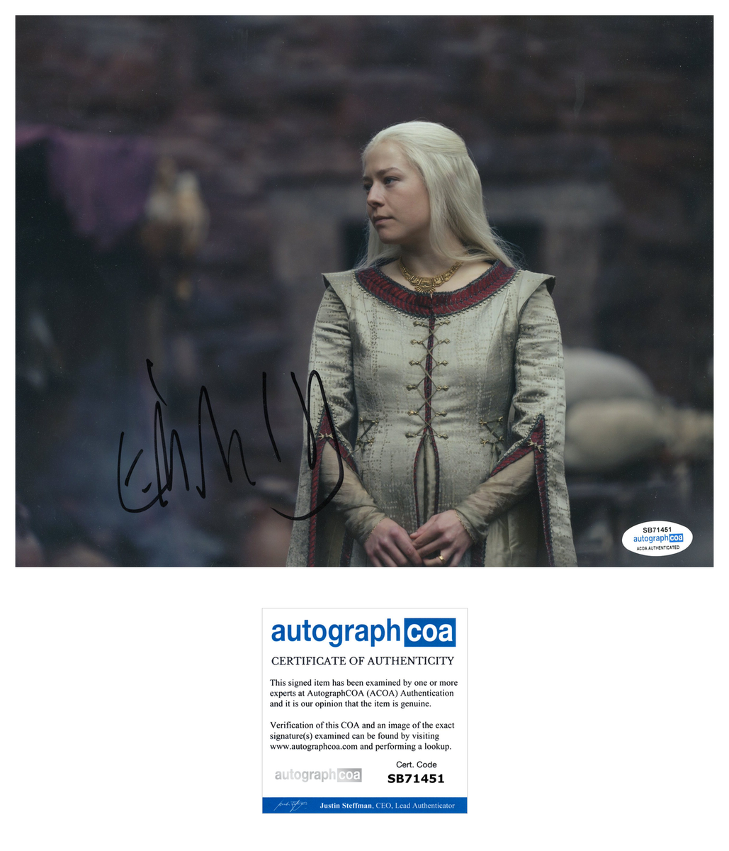 Emma D'Arcy House of the Dragon Signed Autograph 8x10 PHoto ACOA ...
