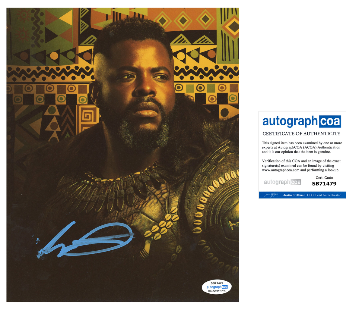 Winston Duke Black Panther Signed Autograph 8x10 Photo ACOA | Outlaw ...