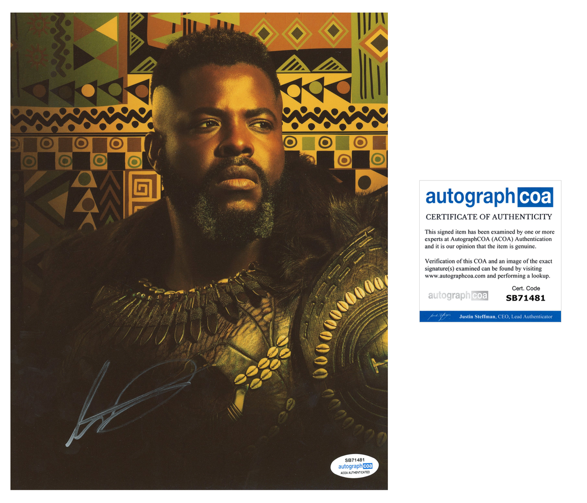Winston Duke Black Panther Signed Autograph 8x10 Photo ACOA | Outlaw ...