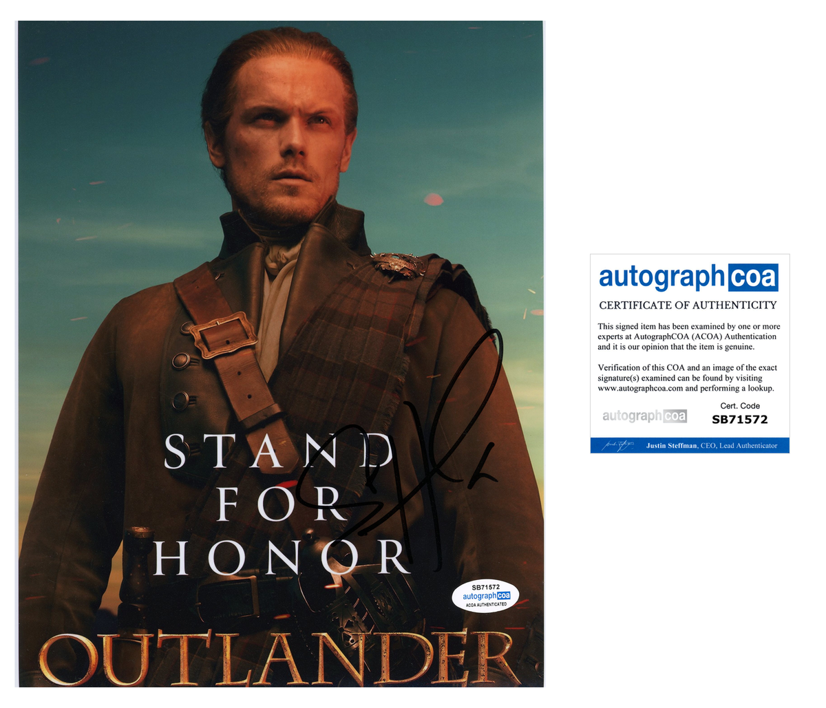 Sam Heughan Outlander Signed Autograph 8x10 Photo ACOA | Outlaw Hobbies ...