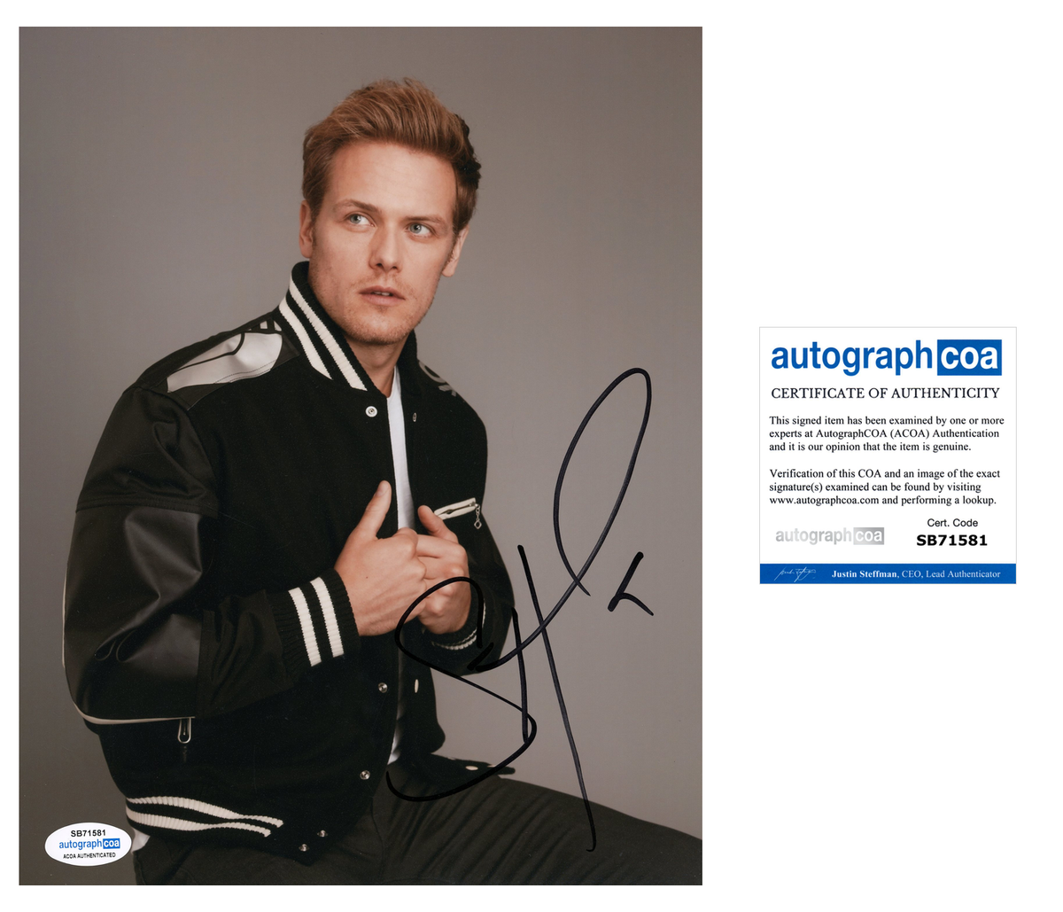 Sam Heughan Outlander Signed Autograph 8x10 Photo ACOA | Outlaw Hobbies ...