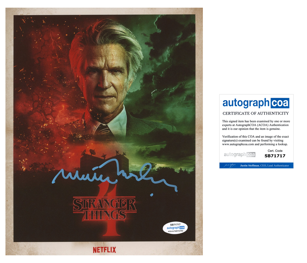 Matthew Modine Stranger Things Signed Autograph 8x10 Photo ACOA ...