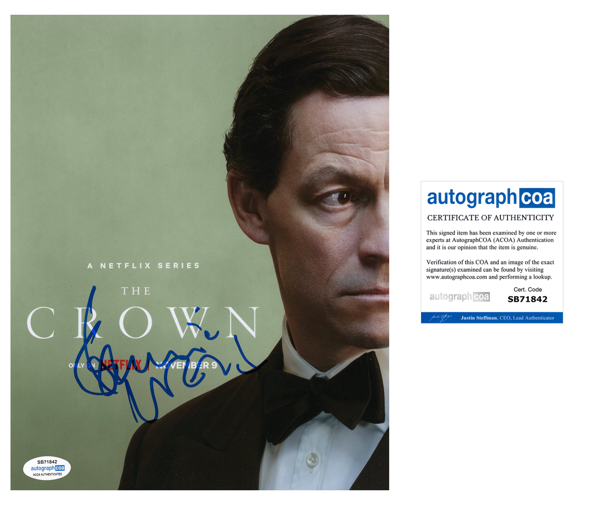 Dominic West The Crown Signed Autograph 8x10 Photo ACOA | Outlaw ...