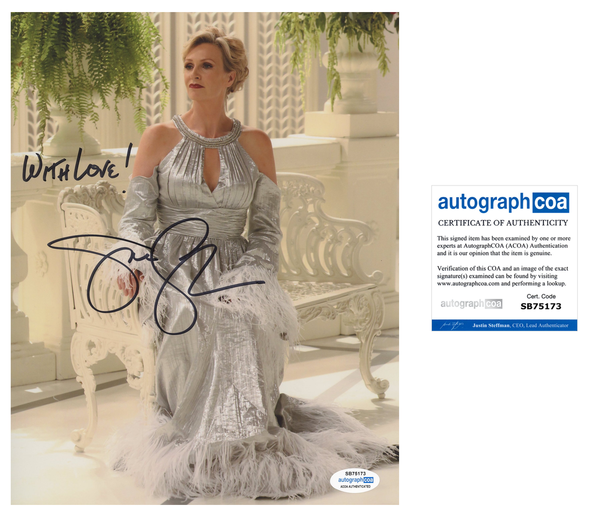 Jane Lynch Glee Signed Autograph 8x10 Photo ACOA | Outlaw Hobbies ...