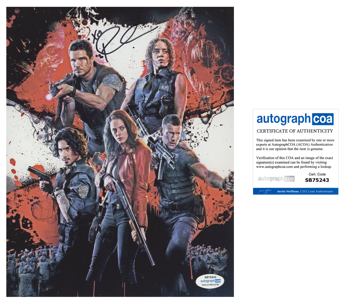 Robbie Amell Resident Evil Signed Autograph 8x10 Photo ACOA | Outlaw ...