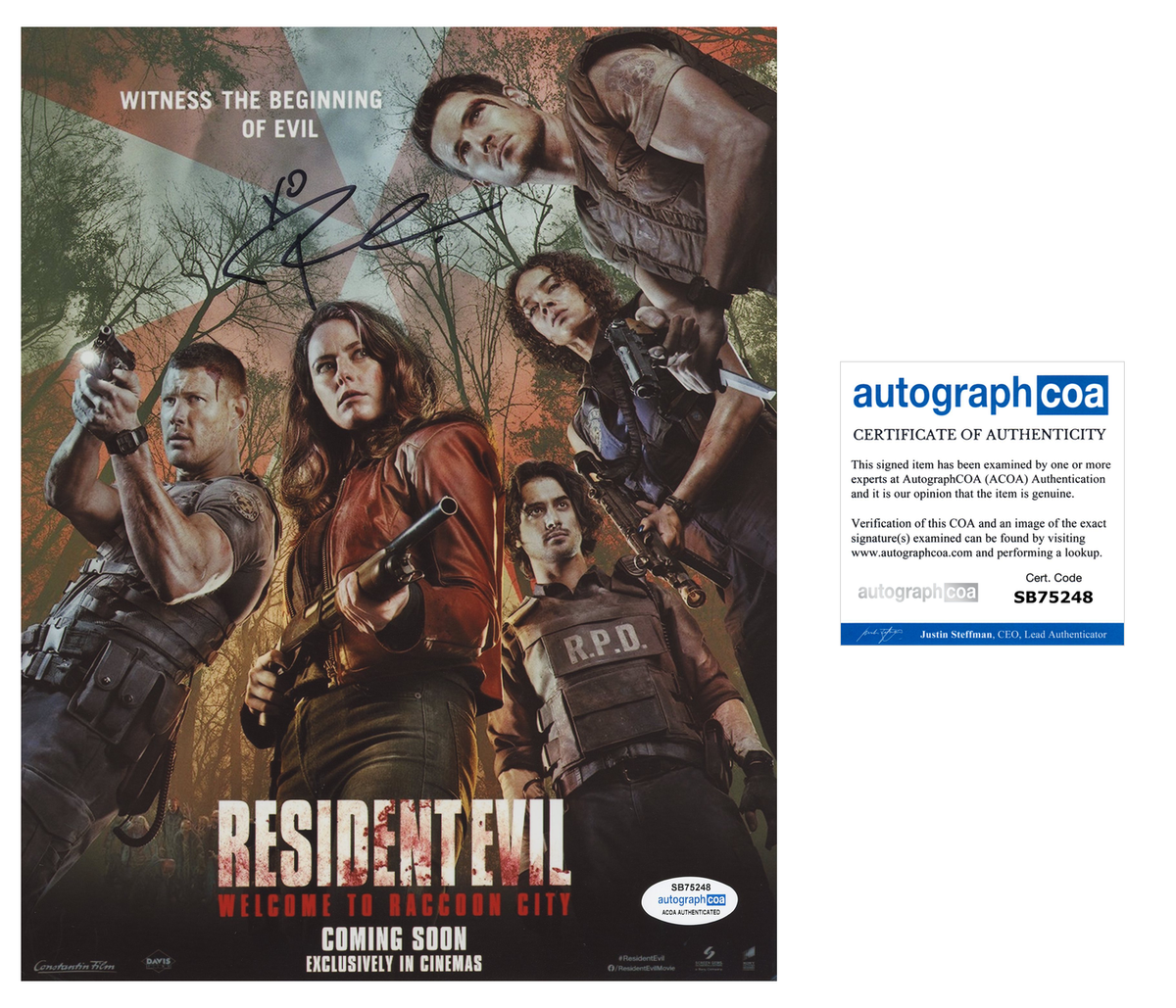 Robbie Amell Resident Evil Signed Autograph 8x10 Photo ACOA | Outlaw ...
