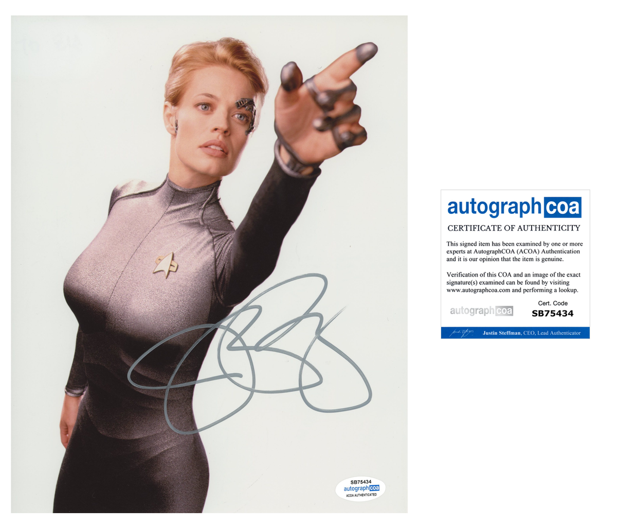 Jeri Ryan Star Trek Signed Autograph 8x10 Photo ACOA | Outlaw Hobbies ...