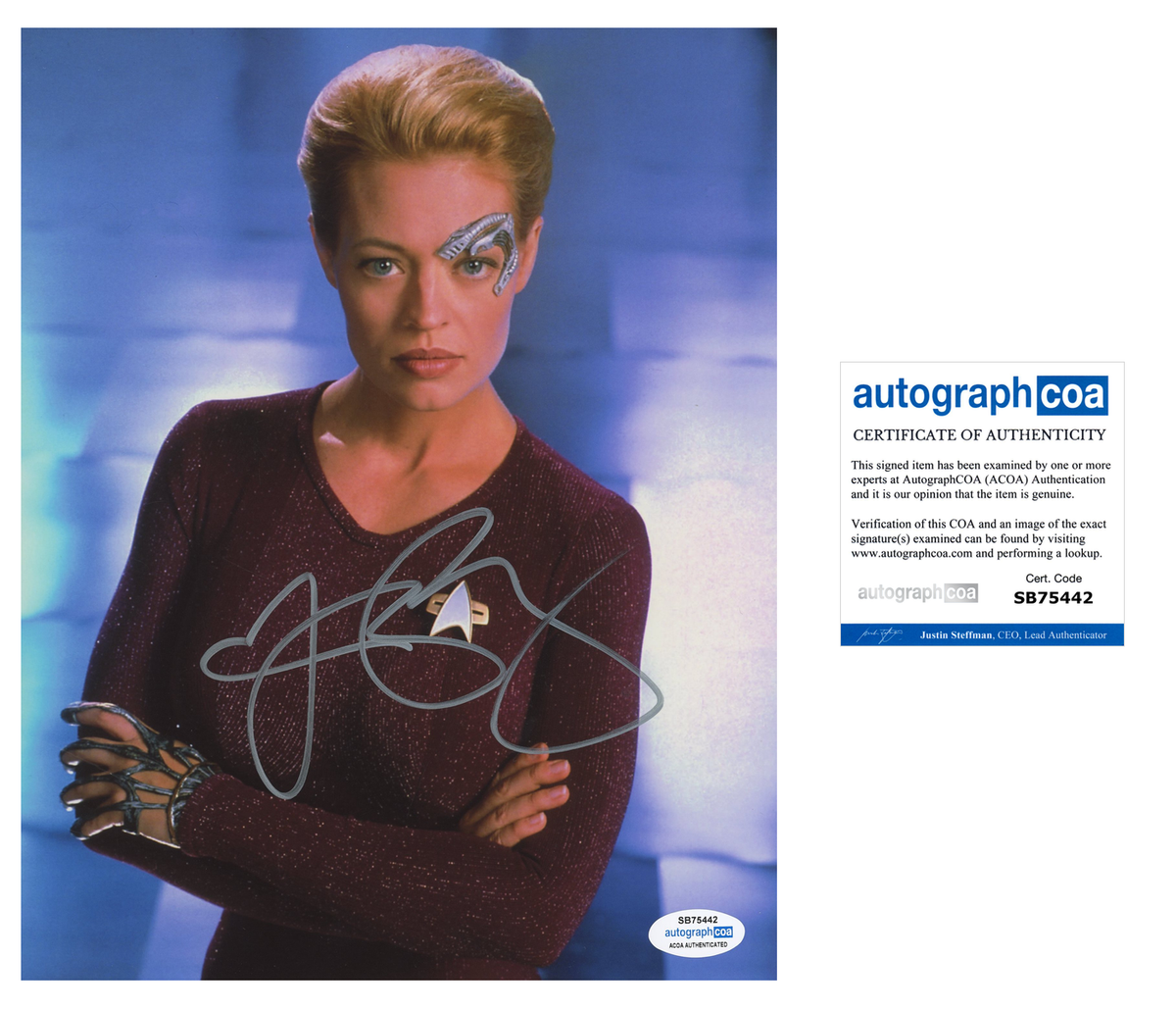 Jeri Ryan Star Trek Signed Autograph 8x10 Photo ACOA | Outlaw Hobbies ...
