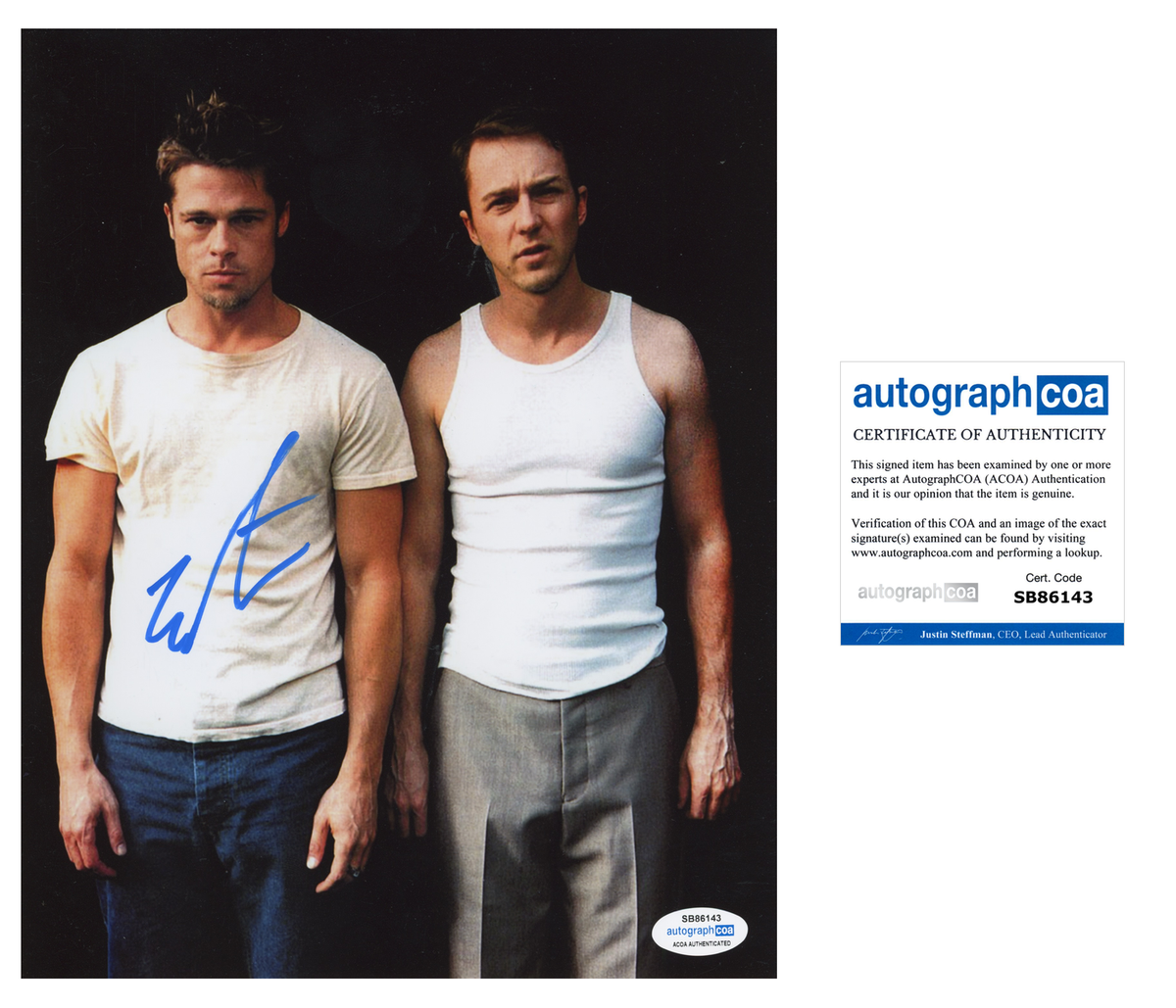 Edward Norton Fight Club Signed Autograph 8x10 Photo ACOA | Outlaw ...
