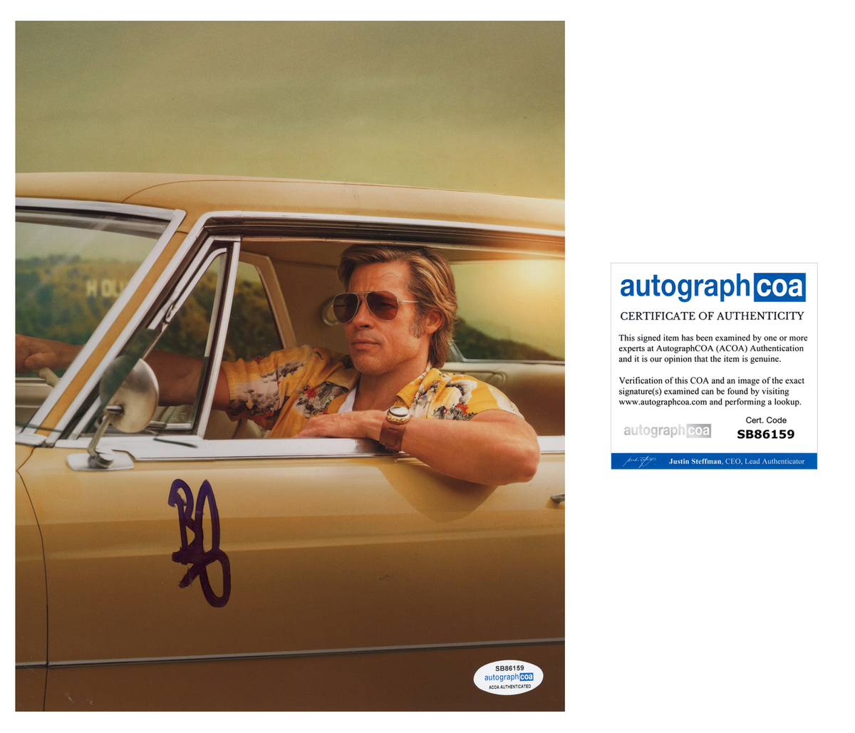 Brad Pitt Once Upon A Time Signed Autograph 8x10 Photo ACOA | Outlaw ...