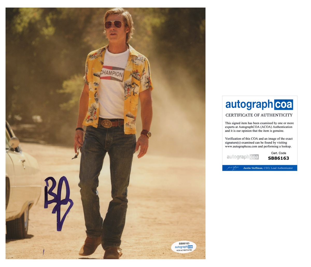 Brad Pitt Once Upon A Time Signed Autograph 8x10 Photo ACOA | Outlaw ...