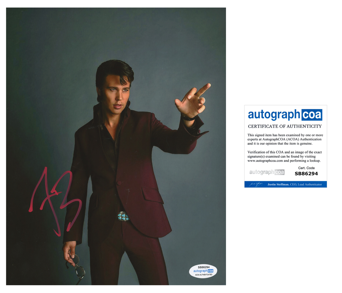 Austin Butler Elvis Signed Autograph 8x10 Photo ACOA | Outlaw Hobbies ...