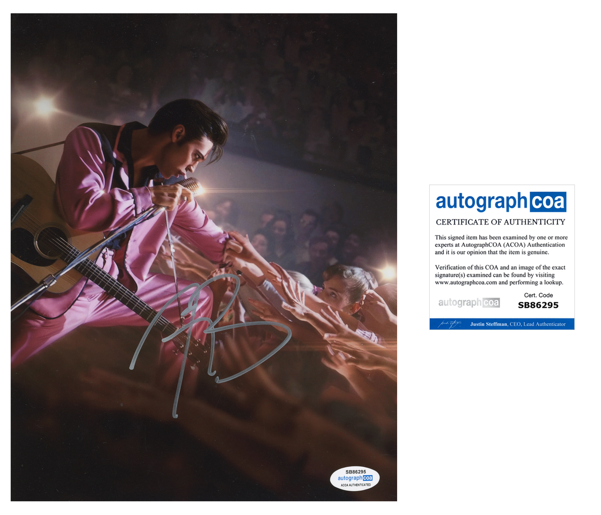 Austin Butler Elvis Signed Autograph 8x10 Photo ACOA | Outlaw Hobbies ...